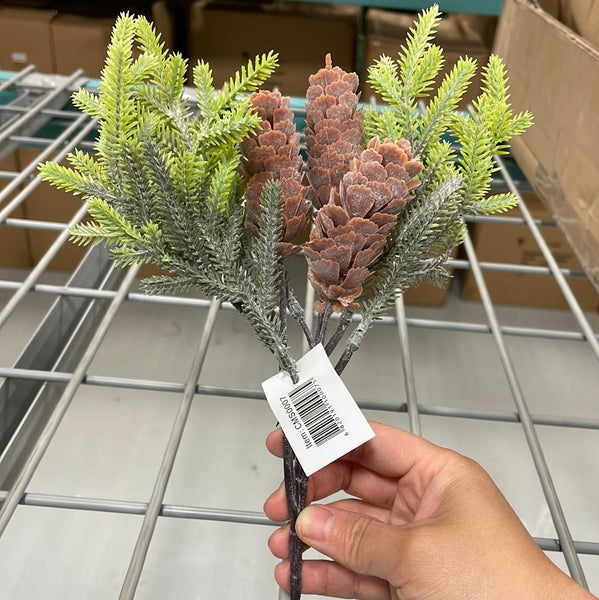 cms0007 greenery 8” bunch with 3 cone Christmas – Viva La Rosa